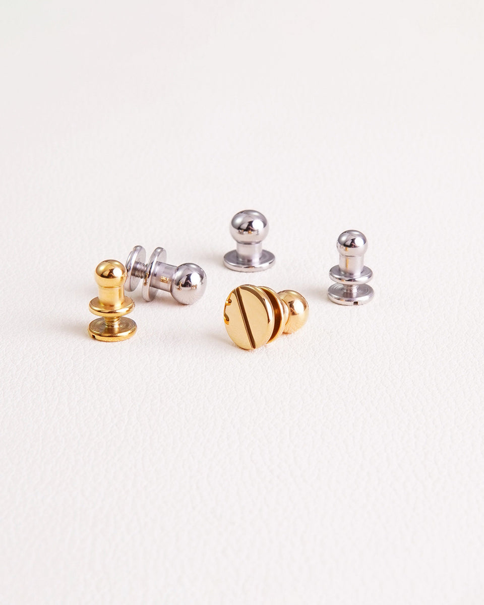 Stainless steel collar button studs in gold or silver | Leatherbox